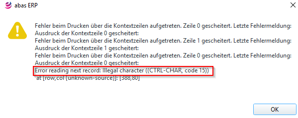 Fehler Beim Drucken Illegal Character 